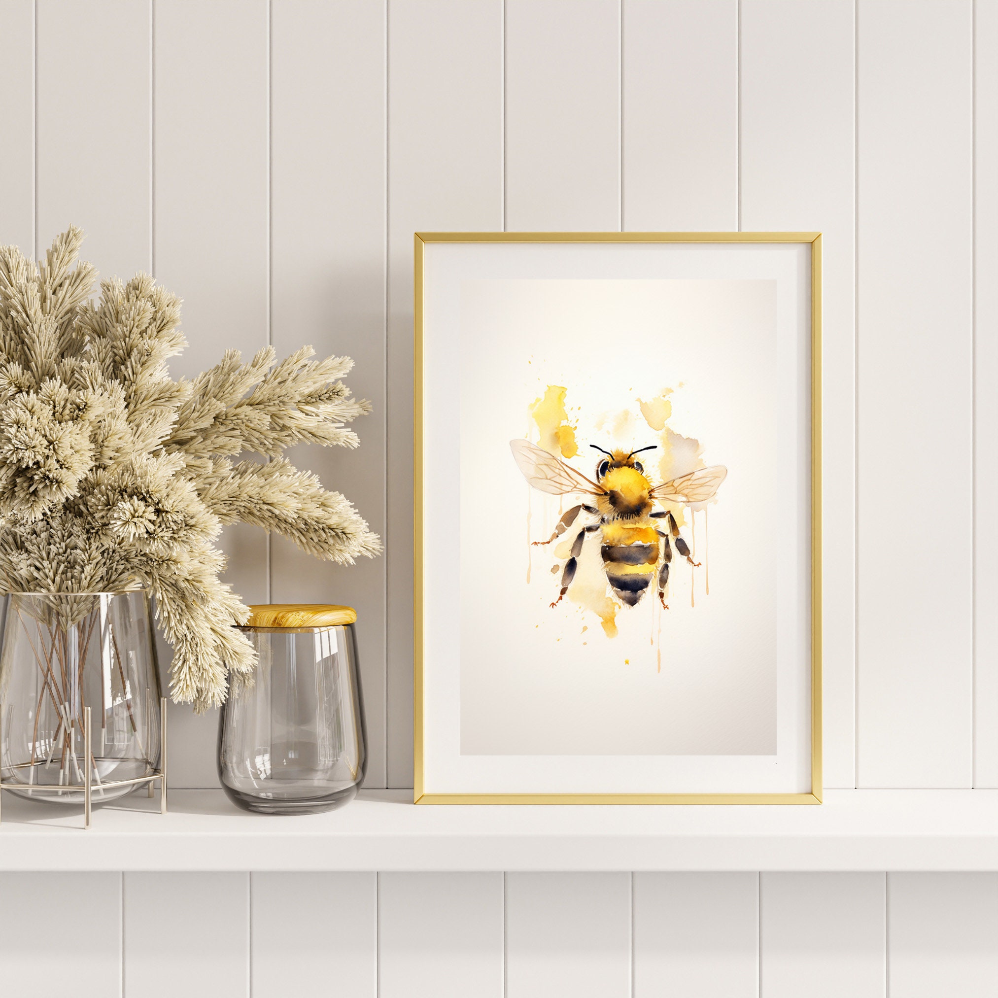 Bumblebee Printable Wall Art | Bee Decorations | Watercolor | Bee Print ...