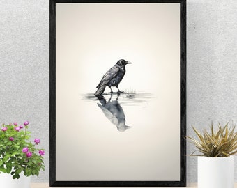 Vintage Crow Decorative Print - Etsy