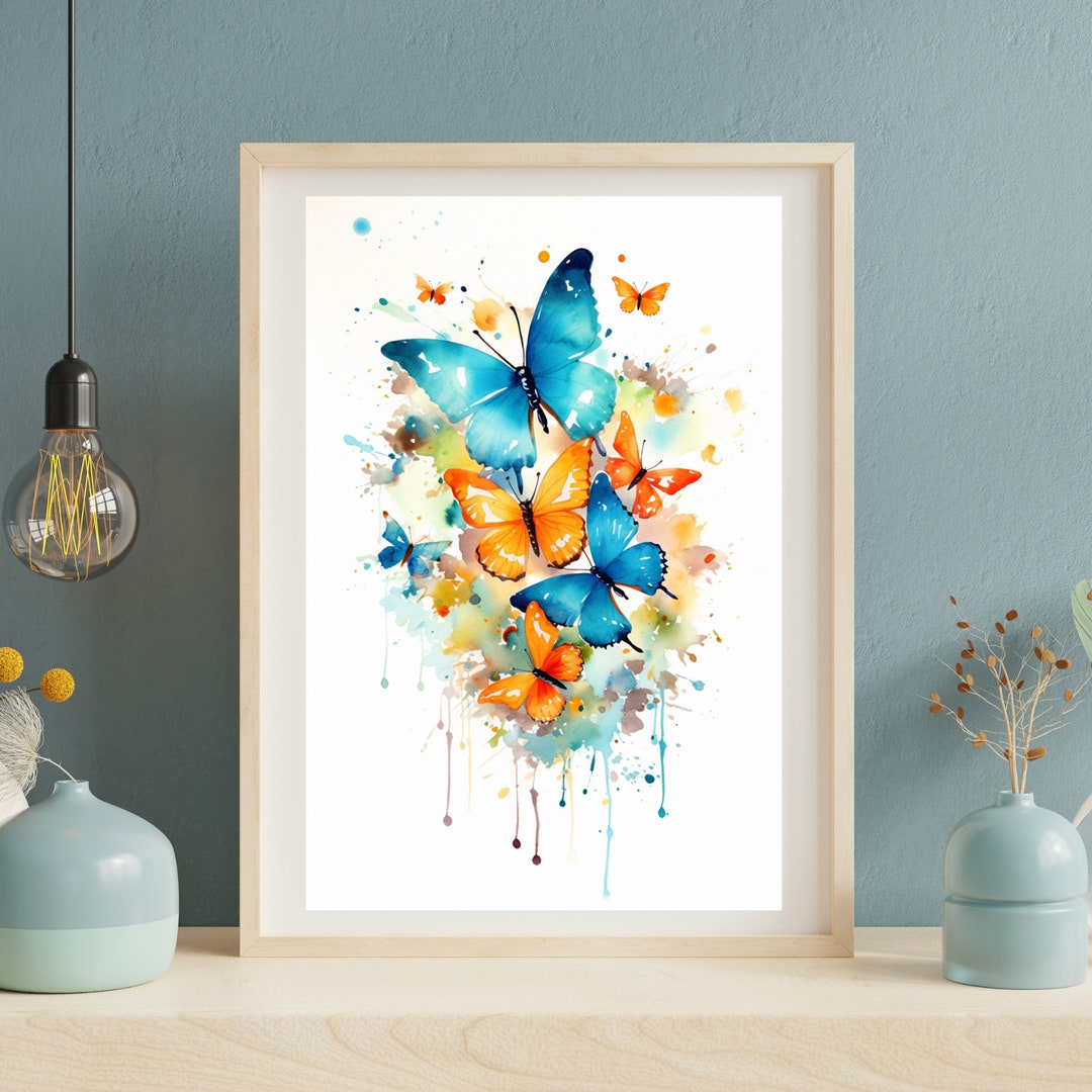 Watercolor Butterflies Swarm #3 Printable Wall Art | Butterfly Decor ...