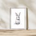 Grey Bunny Watercolor Printable Wall Art | Bunny Decor | Gray Rabbit ...