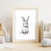 Grey Bunny Watercolor Printable Wall Art | Bunny Decor | Gray Rabbit ...