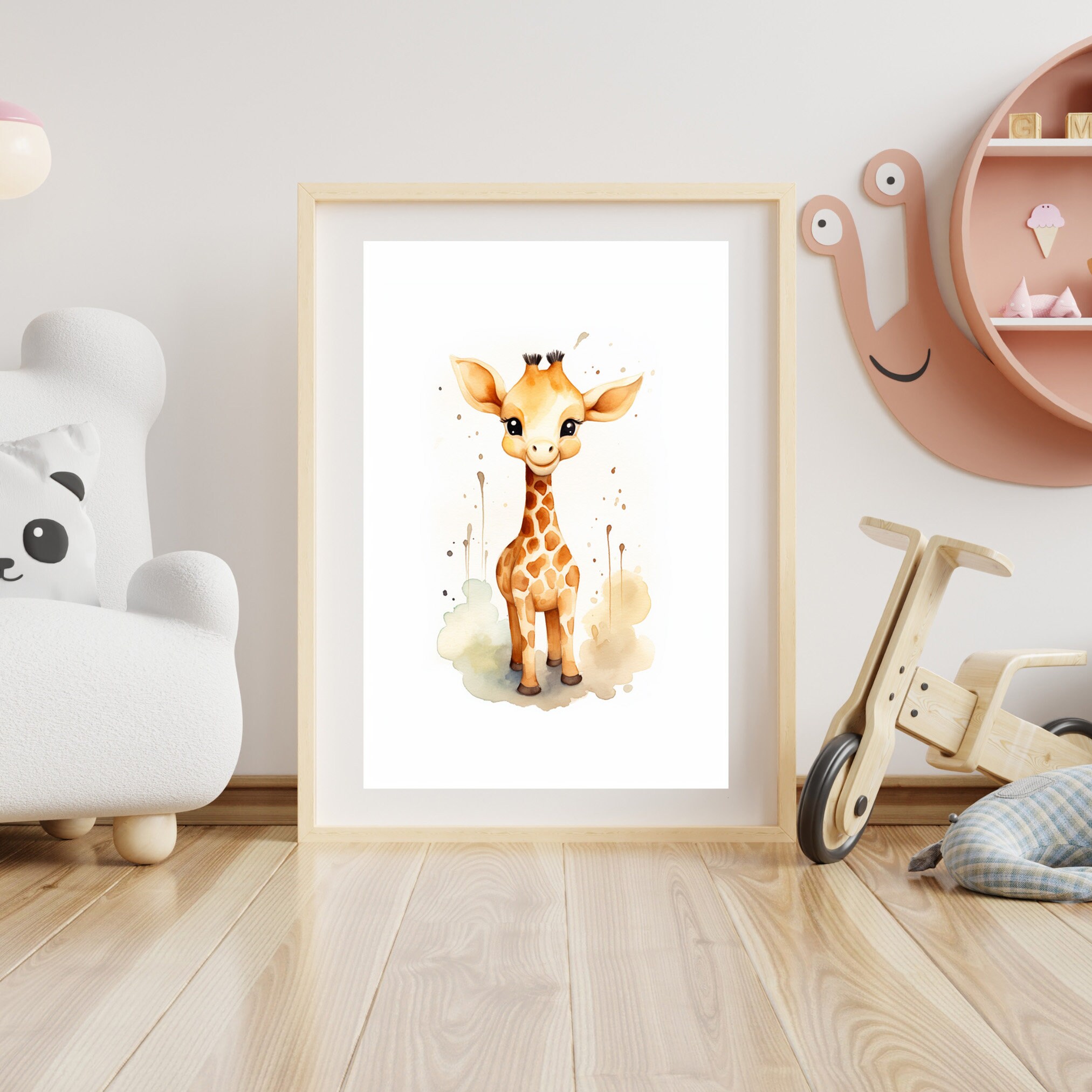 Baby Giraffe Printable Art | Gender Neutral Nursery Wall Decor ...
