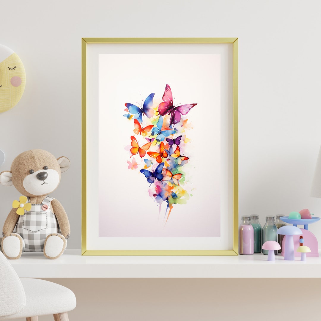 Watercolor Butterflies Swarm #4 Printable Wall Art | Butterfly Decor ...