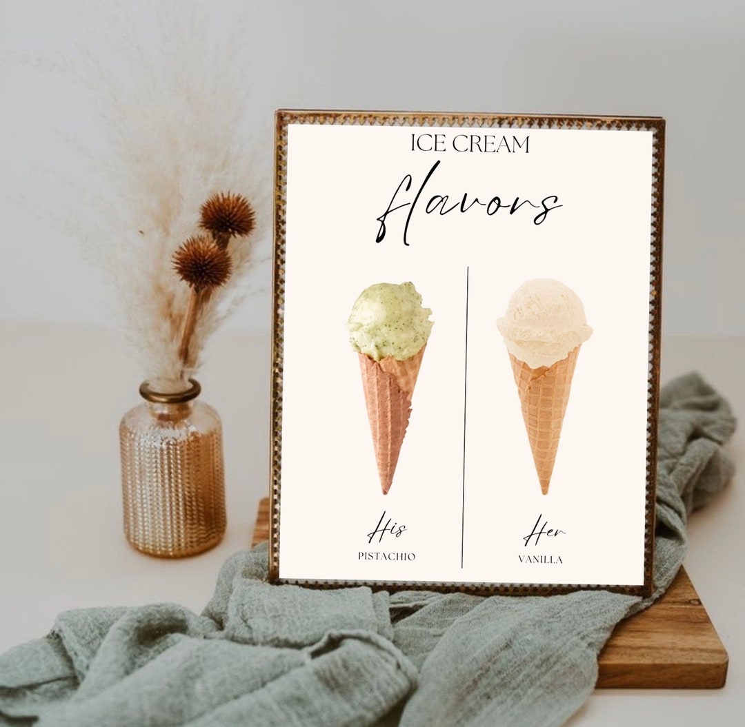 Ice Cream Bar Sign Template, Ice Cream Station Sign Printable, Modern ...