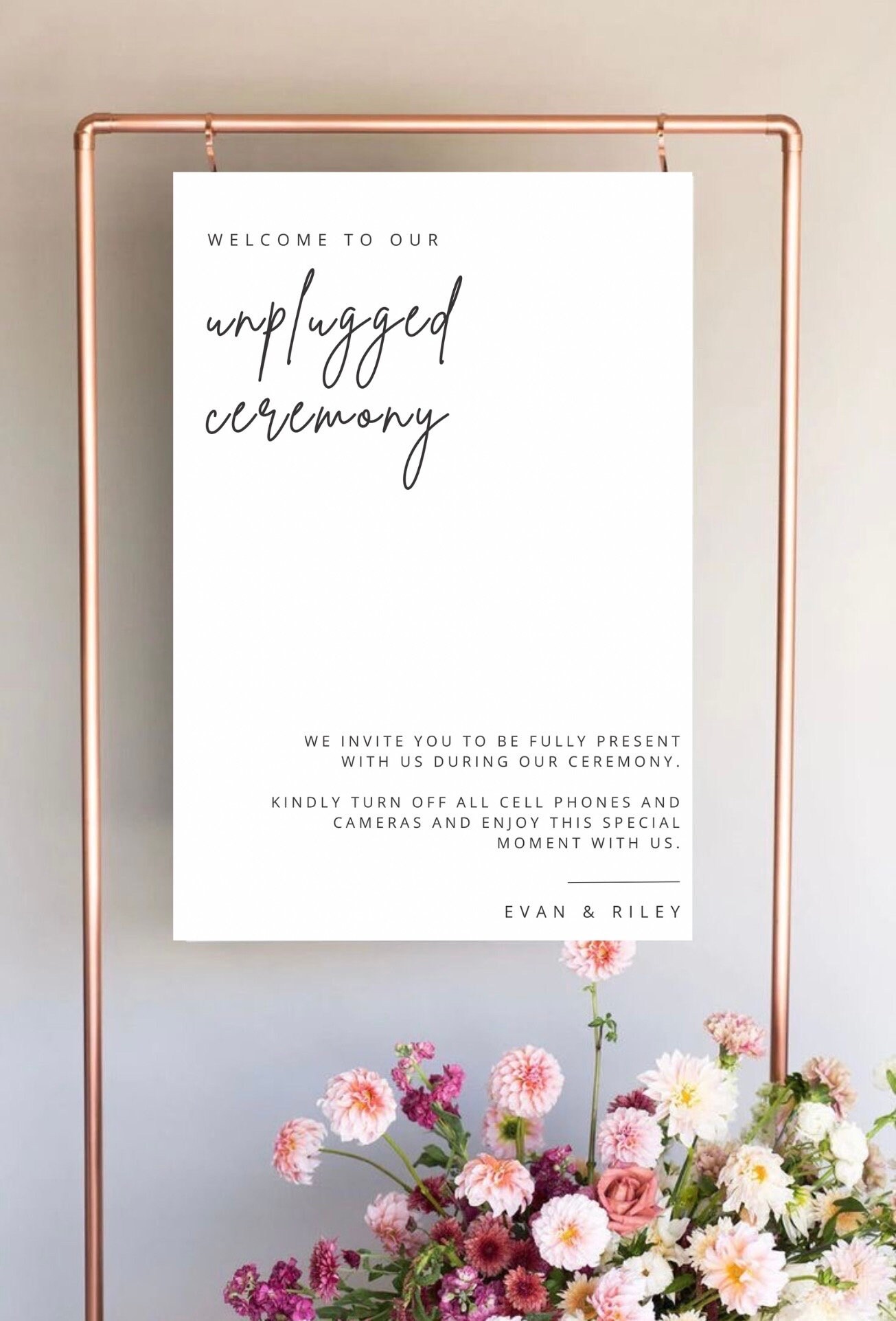 Unplugged Wedding Sign - Wedding Signage - Unplugged Ceremony Sign - Etsy