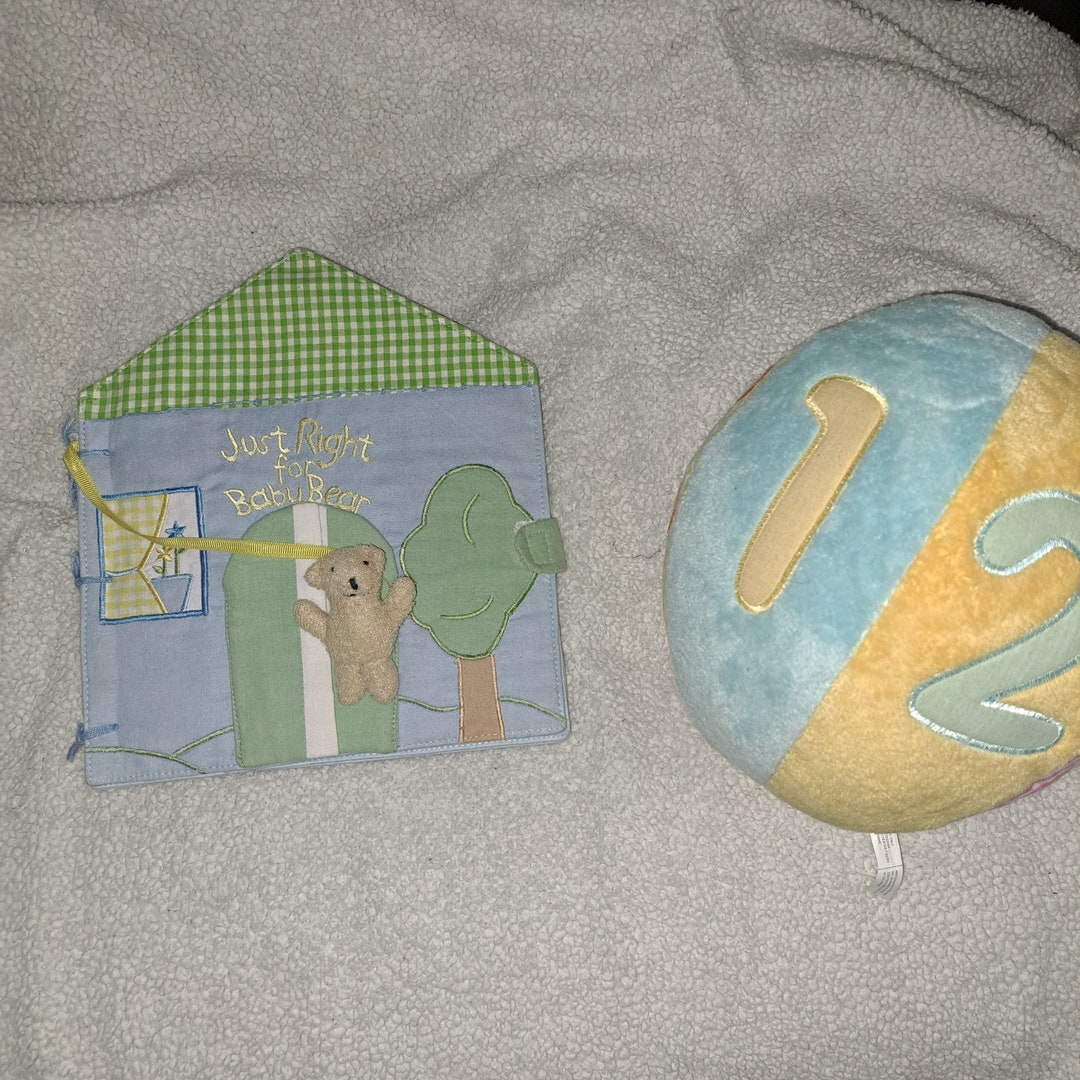 Vintage Pottery Barn Soft Ball and Book Toy Play Set - Etsy