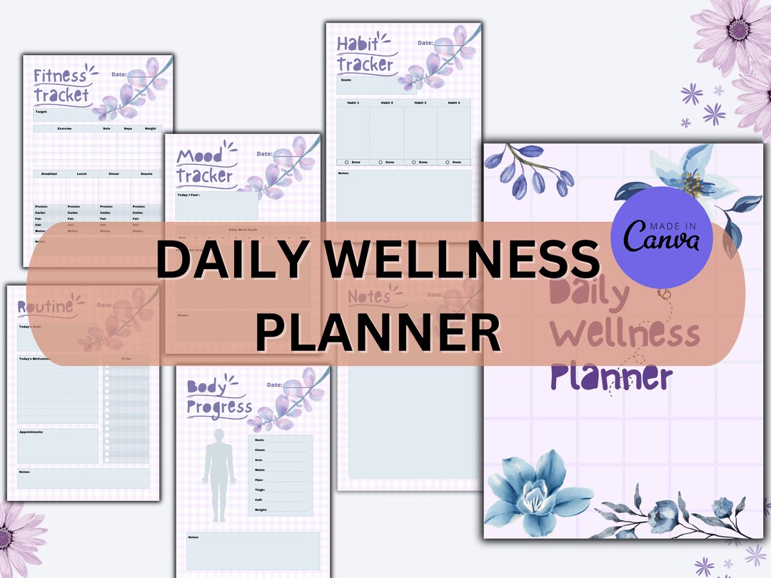 Planvilla Daily Wellness Planner, Wellness Tracker, Wellness Journal ...