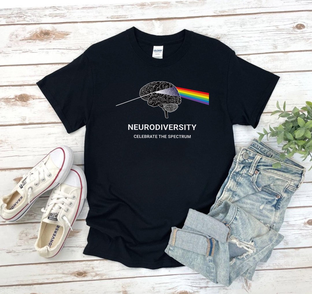 Neurodiversity Autism Spectrum ASD ADHD Rainbow Brain T-shirt, Autism ...