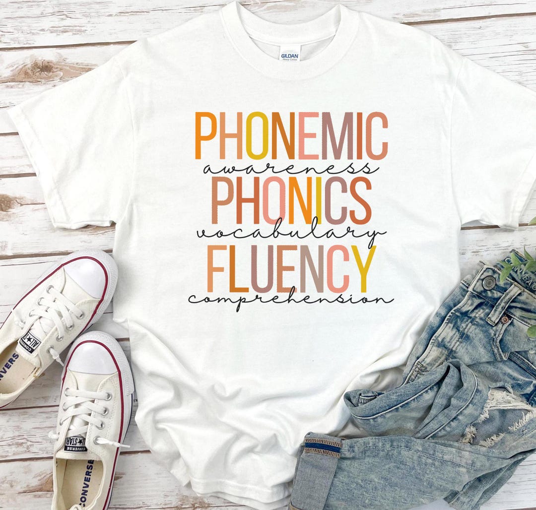 Phonemic Awareness Phonics Fluency Teacher T-shirt, Reading Specialist ...