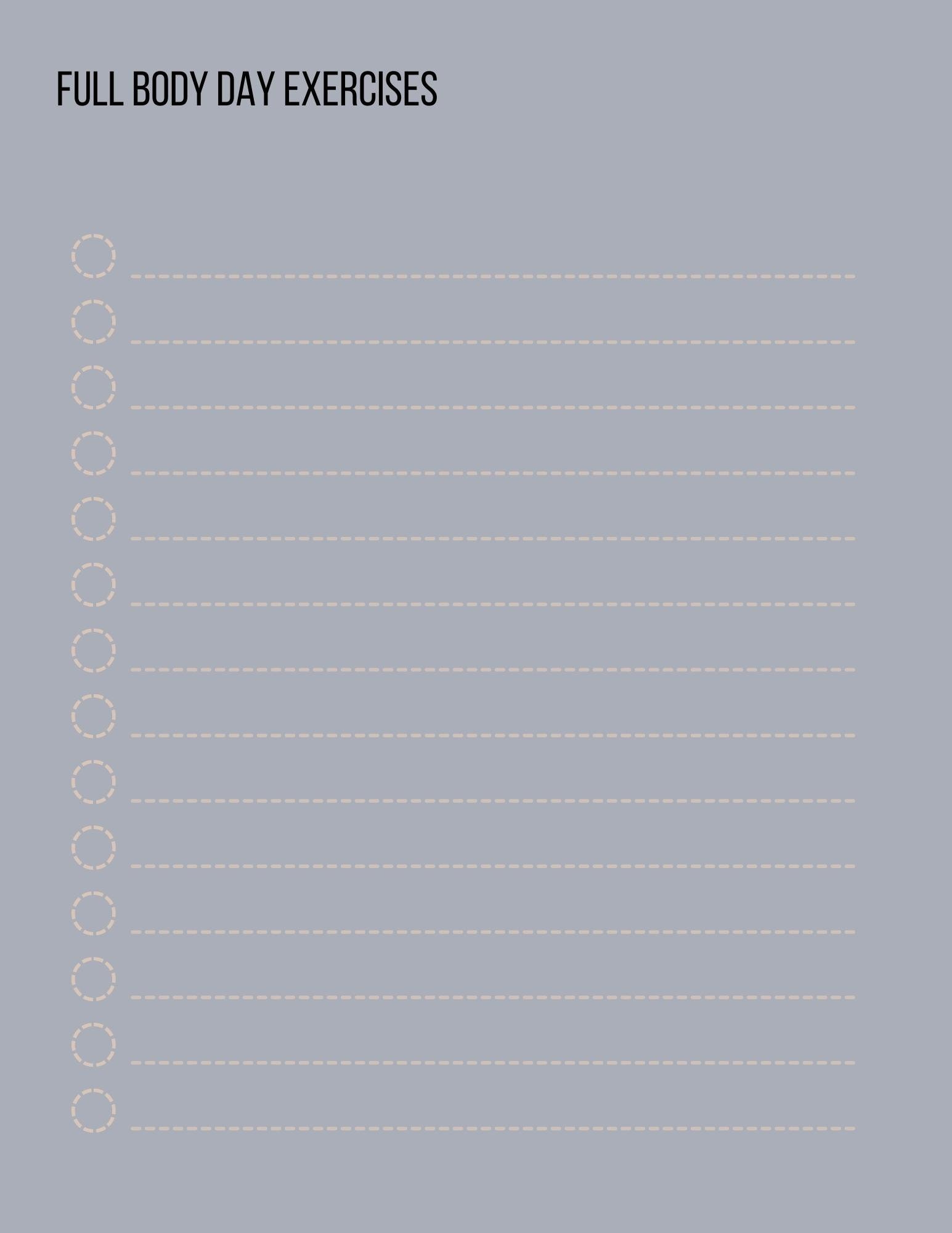 Aesthetic Digital Workout Planner Designed for Weekly Workout Split to ...