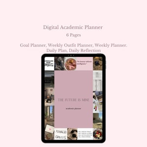 Digital Aesthetic Study Academic Planner, Focus on School and Goals ...