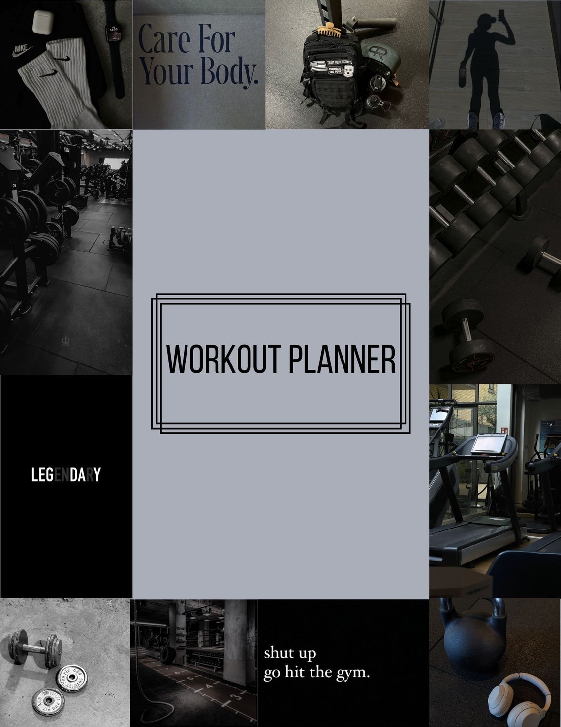 Aesthetic Digital Workout Planner Designed for Weekly Workout Split to ...