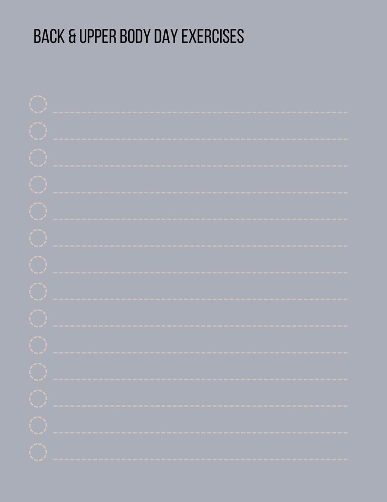 Aesthetic Digital Workout Planner Designed for Weekly Workout Split to ...