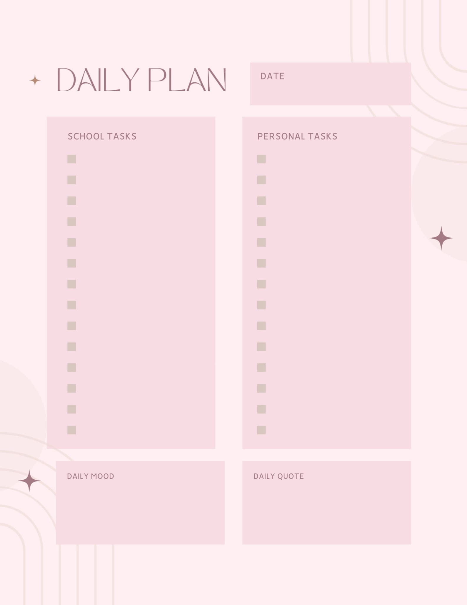 Digital Aesthetic Study Academic Planner, Focus on School and Goals ...