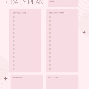 Digital Aesthetic Study Academic Planner, Focus on School and Goals ...