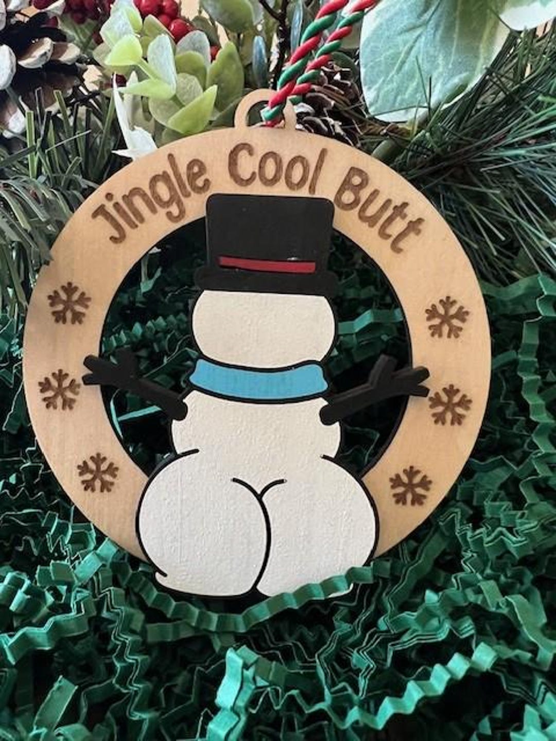 Snowman Butt Ornament | Funny Ornament | Whimsical Ornament | Butt ...