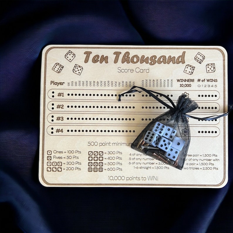 Handmade Ten Thousand Dice Game | Personalized Wood Board - Etsy