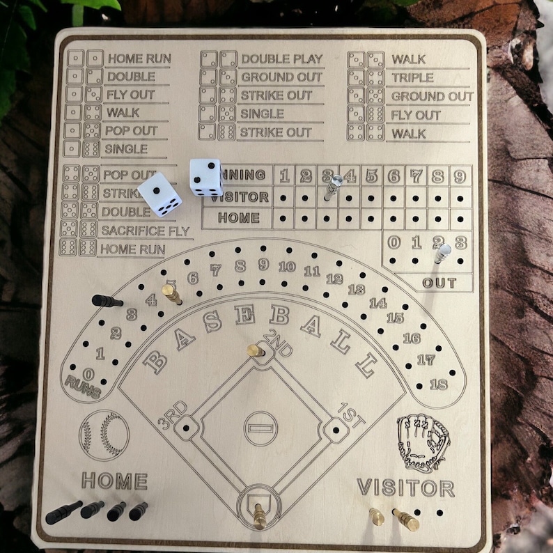 Handcrafted Baseball Dice Game | Personalized Family Travel Game - Etsy