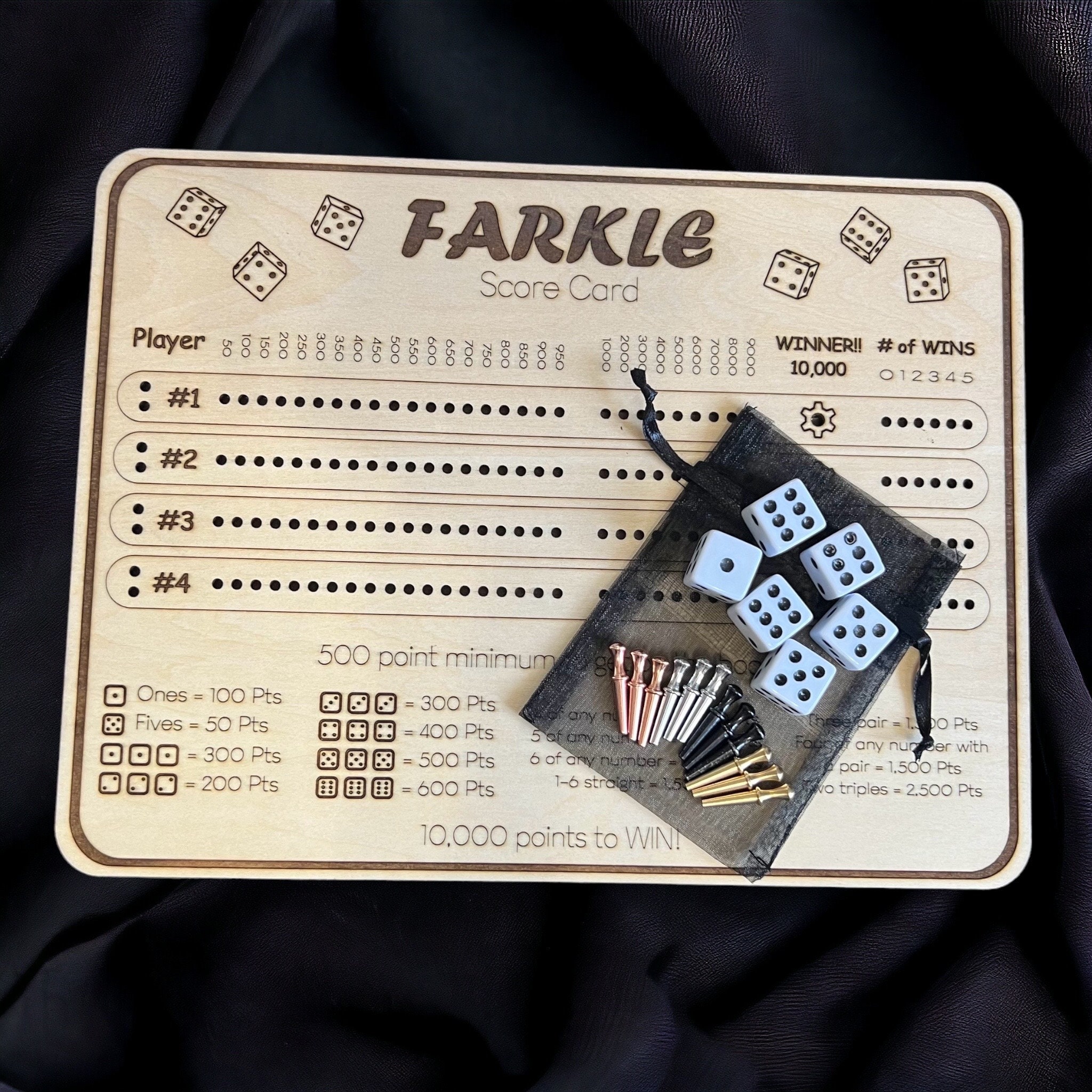 Farkle Dice Game Family Time Game Night Camping Wood Game Personalized ...