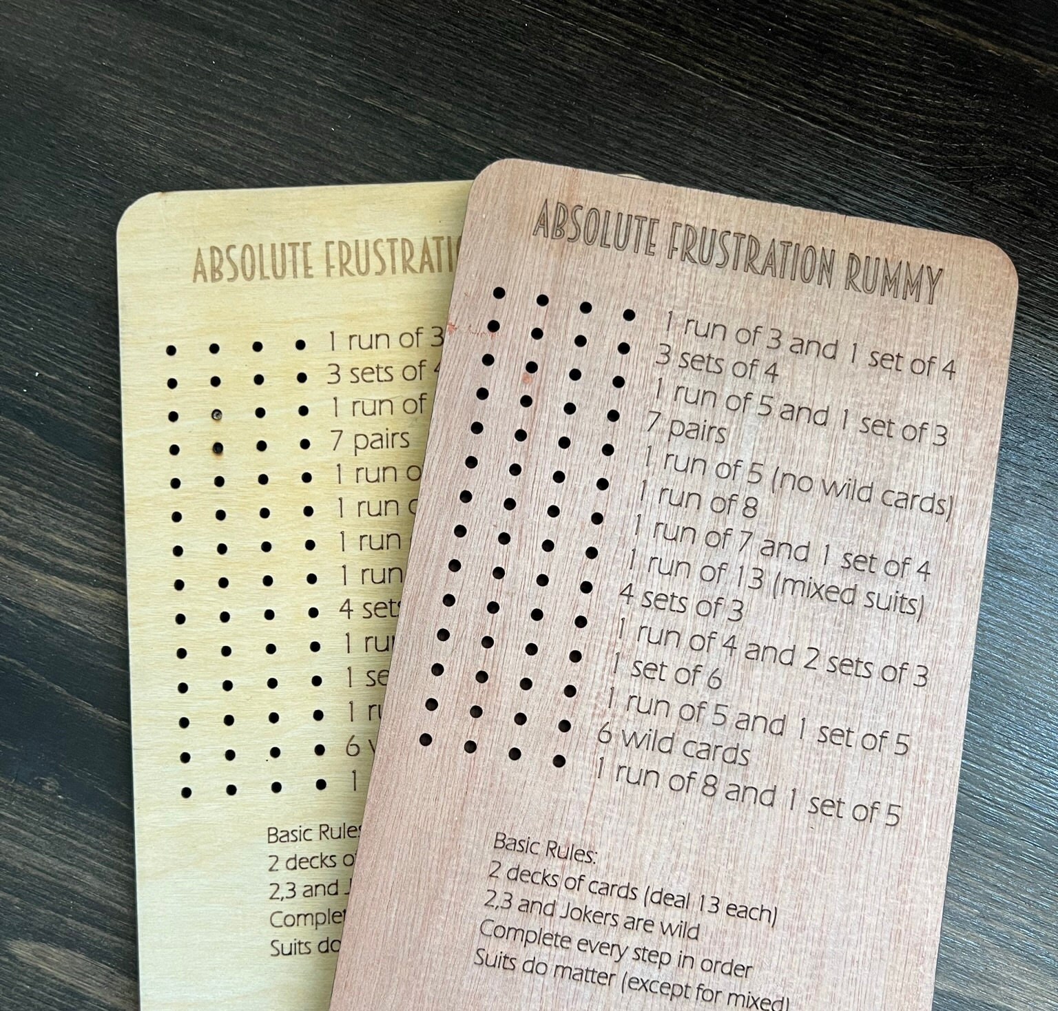 Frustration Rummy With Cutouts Aggravation Rummy Card Game - Etsy Canada