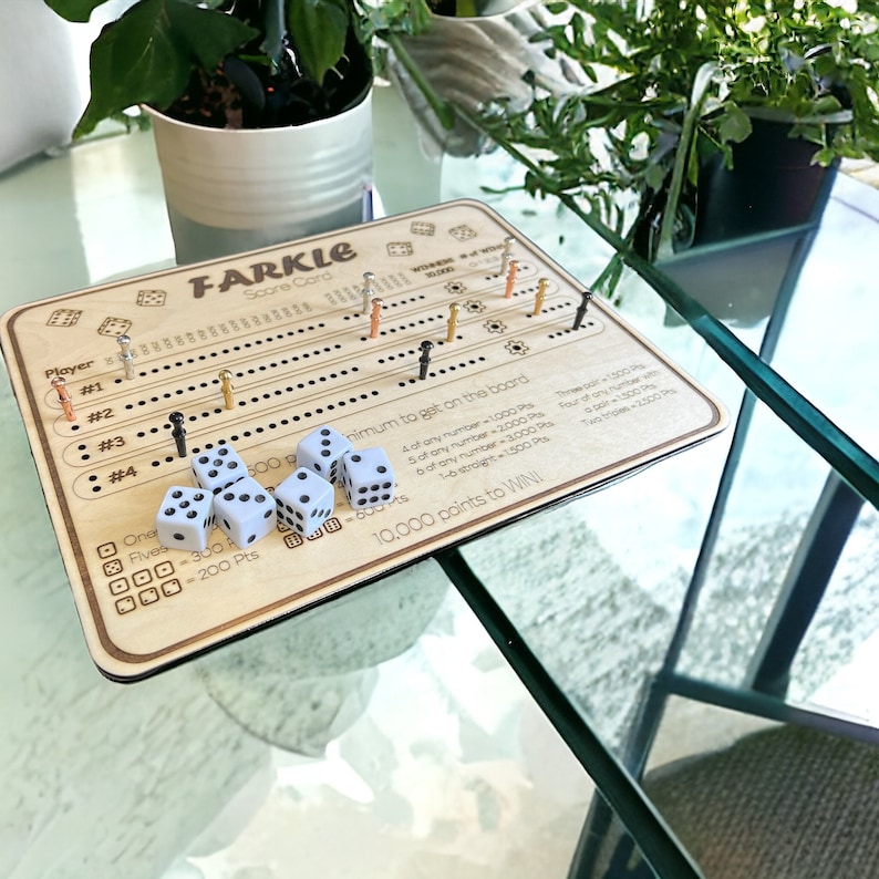 Farkle Dice Game | Family Time | Game Night | Camping | Wood Game ...