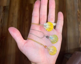 Sunrise Shell Necklace With Freshwater Pearl and Coral Sunrise Shell ...