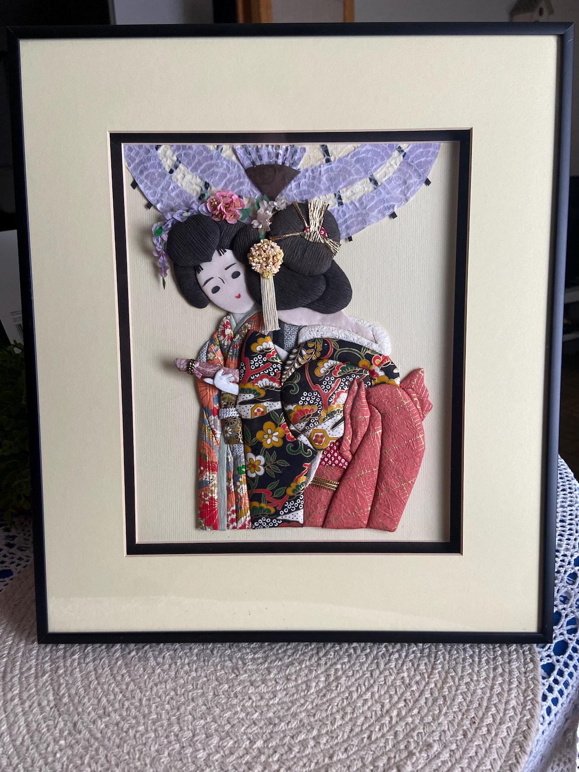 Traditional Japanese 3D Geisha Girls Under an Umbrella - Etsy