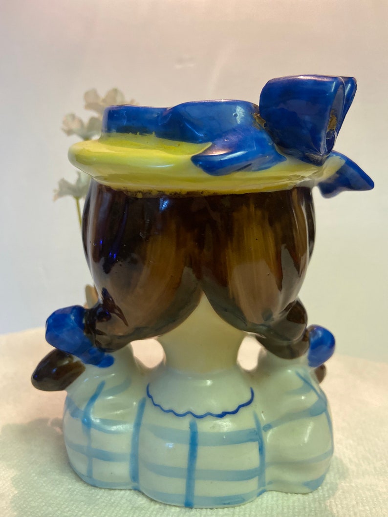 Vintage Napco Blue Umbrella Girl Head Vase/planter - Etsy