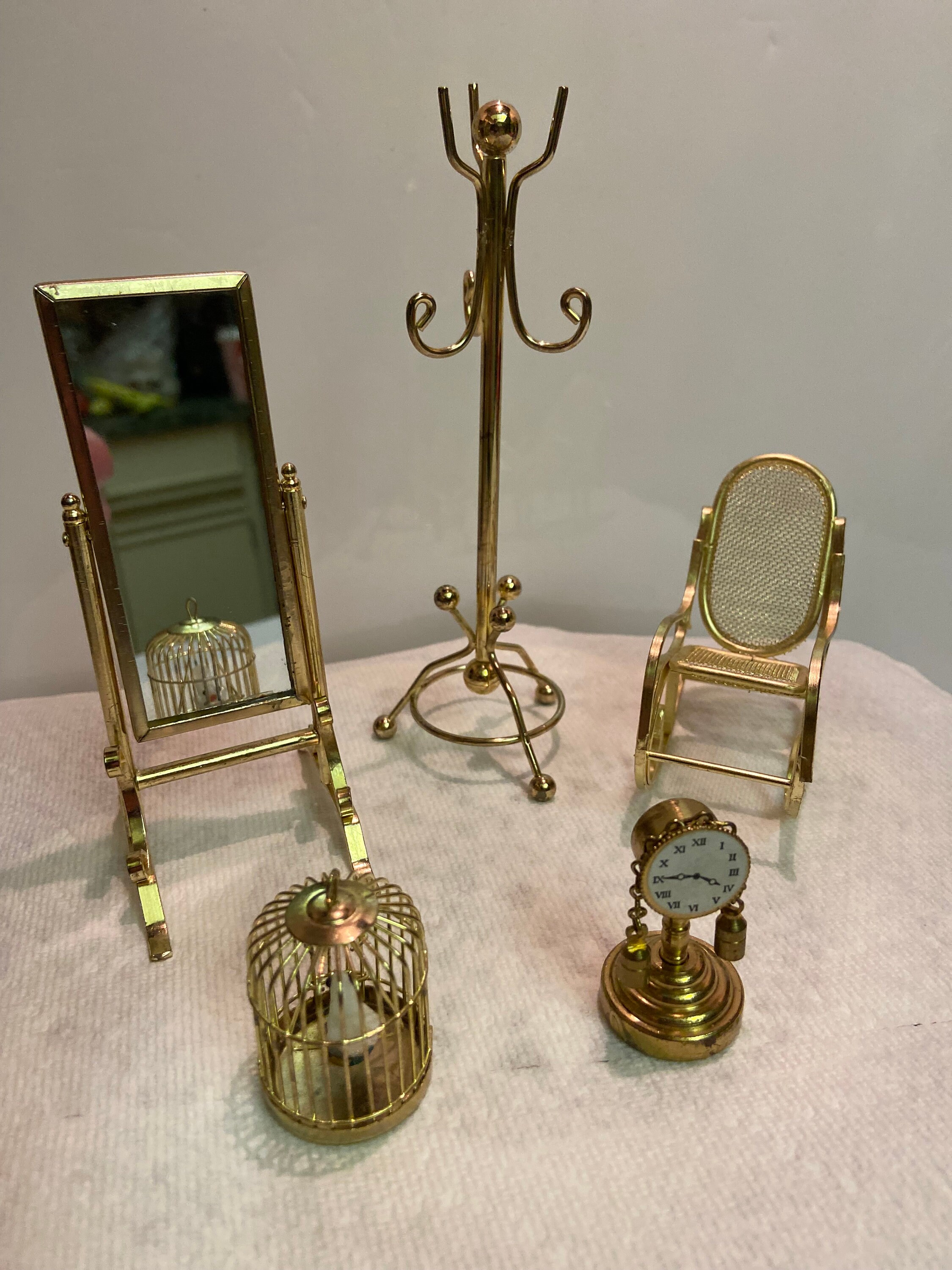 Vintage Miniature Brass Furniture Set of Five Included - Etsy