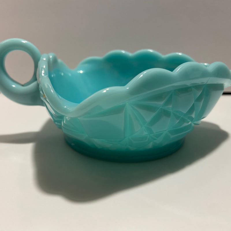 Turquoise Milk Glass - Etsy