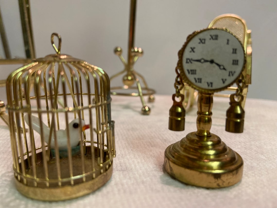 Vintage Miniature Brass Furniture Set of Five Included - Etsy