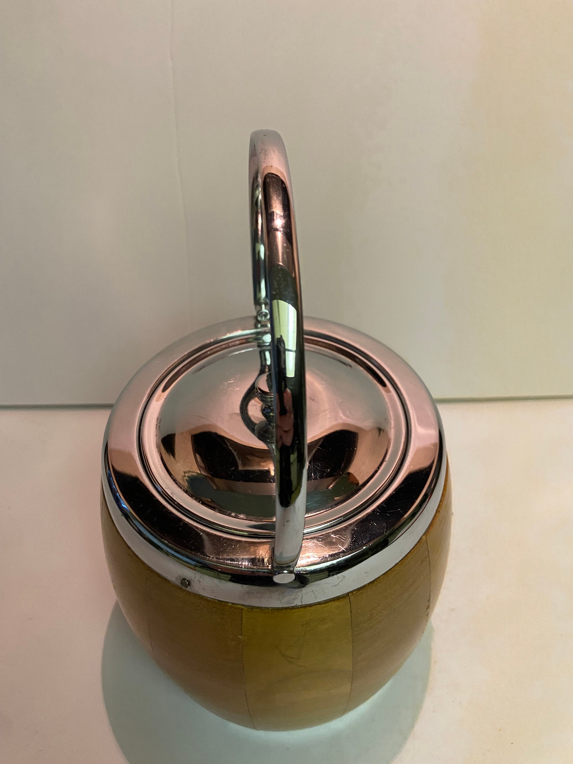 Vintage Mcm Ice Bucket/biscuit Wood Barrel With Steel Lid and Trim - Etsy