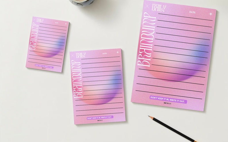 Digital Printable Notepad Designs X4 - Get All Your Thoughts Out After ...