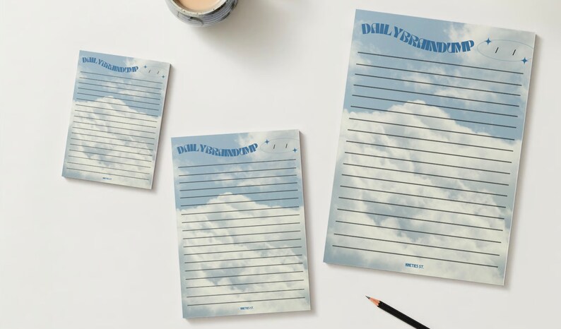 Digital Printable Notepad Designs X4 - Get All Your Thoughts Out After ...