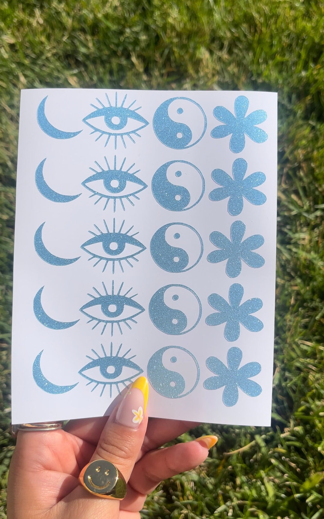 Tanning Stickers: Moon, Eye, Yin Yang, Flower - 2 Sheets - Etsy