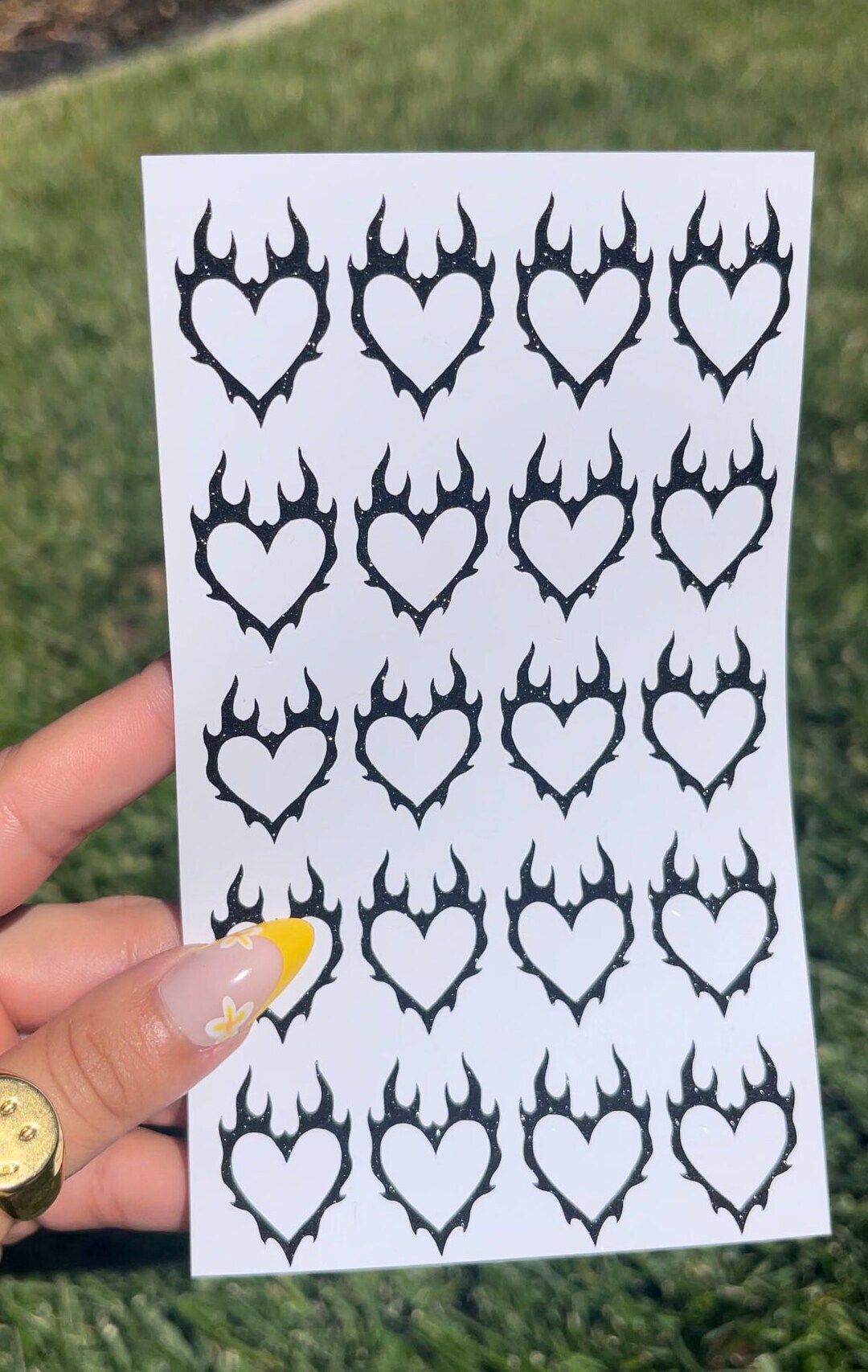 Flame Heart Tanning Stickers - 2 Sheets - Etsy