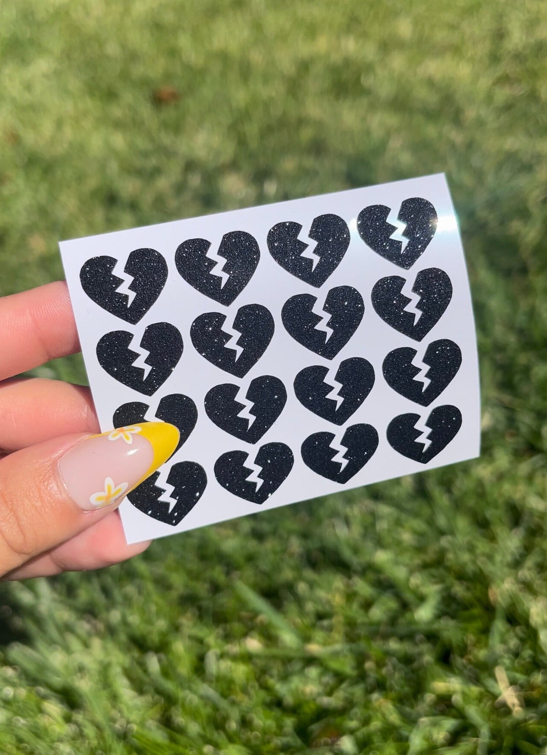 Heartbreaker Tanning Stickers: Broken Heart Silhouette (2 Sheets) - Etsy