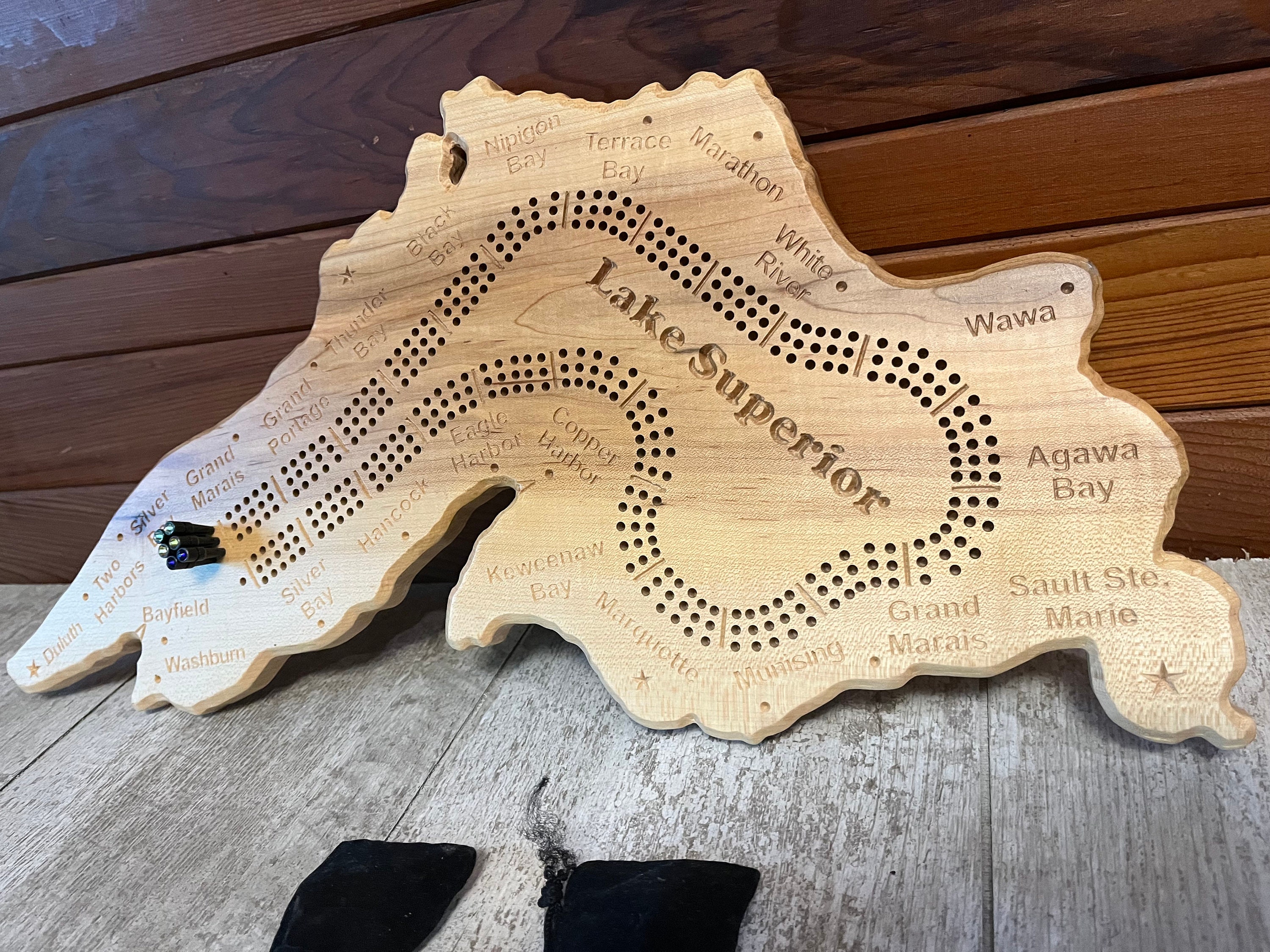 Lake Superior Cribbage Board - Etsy