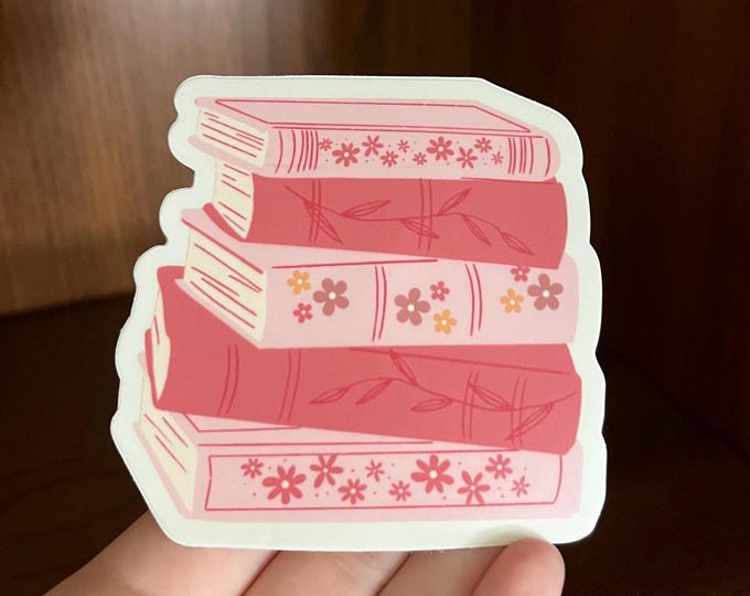 Stack of Books Reading Themed Sticker Classic Stacked Books Poster Art ...