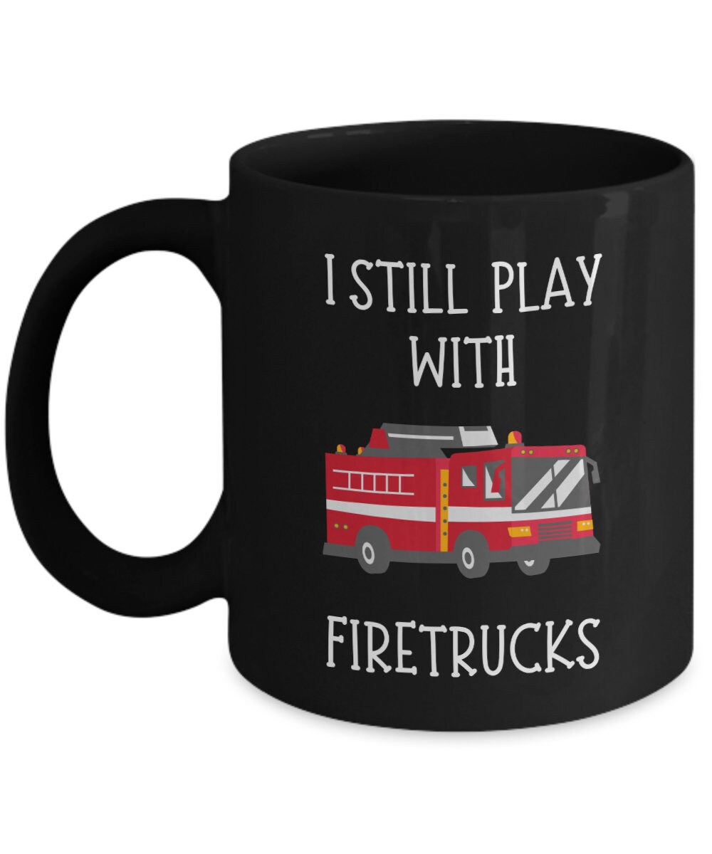 Funny Firefighter Gift Coffee Mug Black, Novelty Firefighter Gift Ideas ...