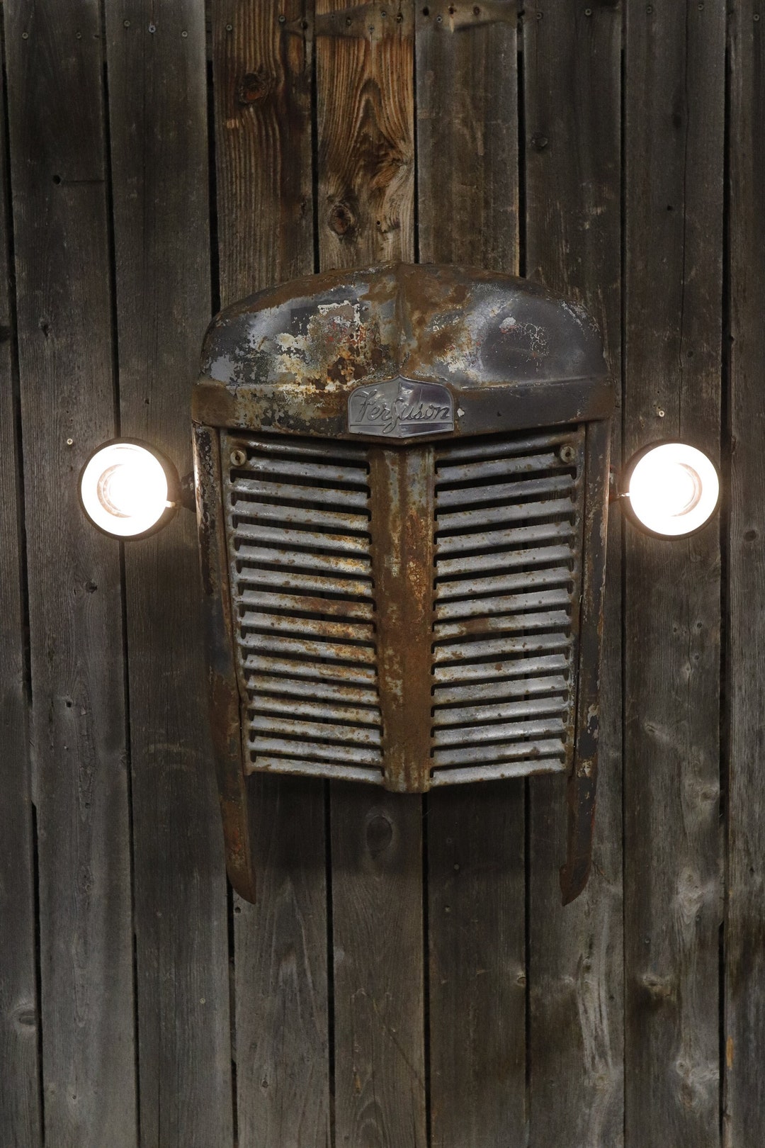 Ferguson Tractor Grille With Working Headlights Nice Patina Rust Shop ...