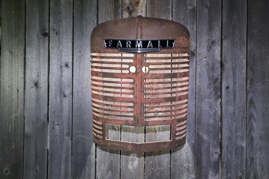 Rustic Farmall H Tractor Grill Wall Art With LED Light - Etsy