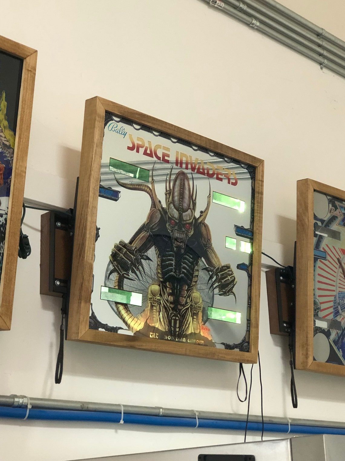 Pinball Backglass Space Invaders Wall Art, Decor, Man Cave. Interactive ...