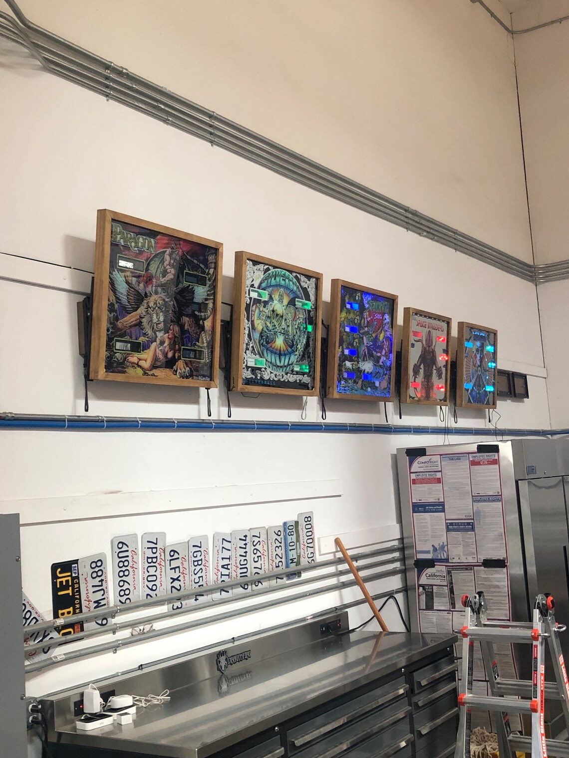 Pinball Backglass Space Invaders Wall Art, Decor, Man Cave. Interactive ...