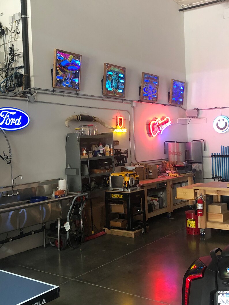 Pinball Backglass Space Invaders Wall Art, Decor, Man Cave. Interactive ...