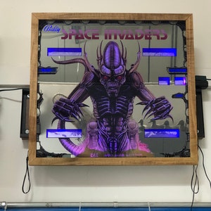 Pinball Backglass Space Invaders Wall Art, Decor, Man Cave. Interactive ...