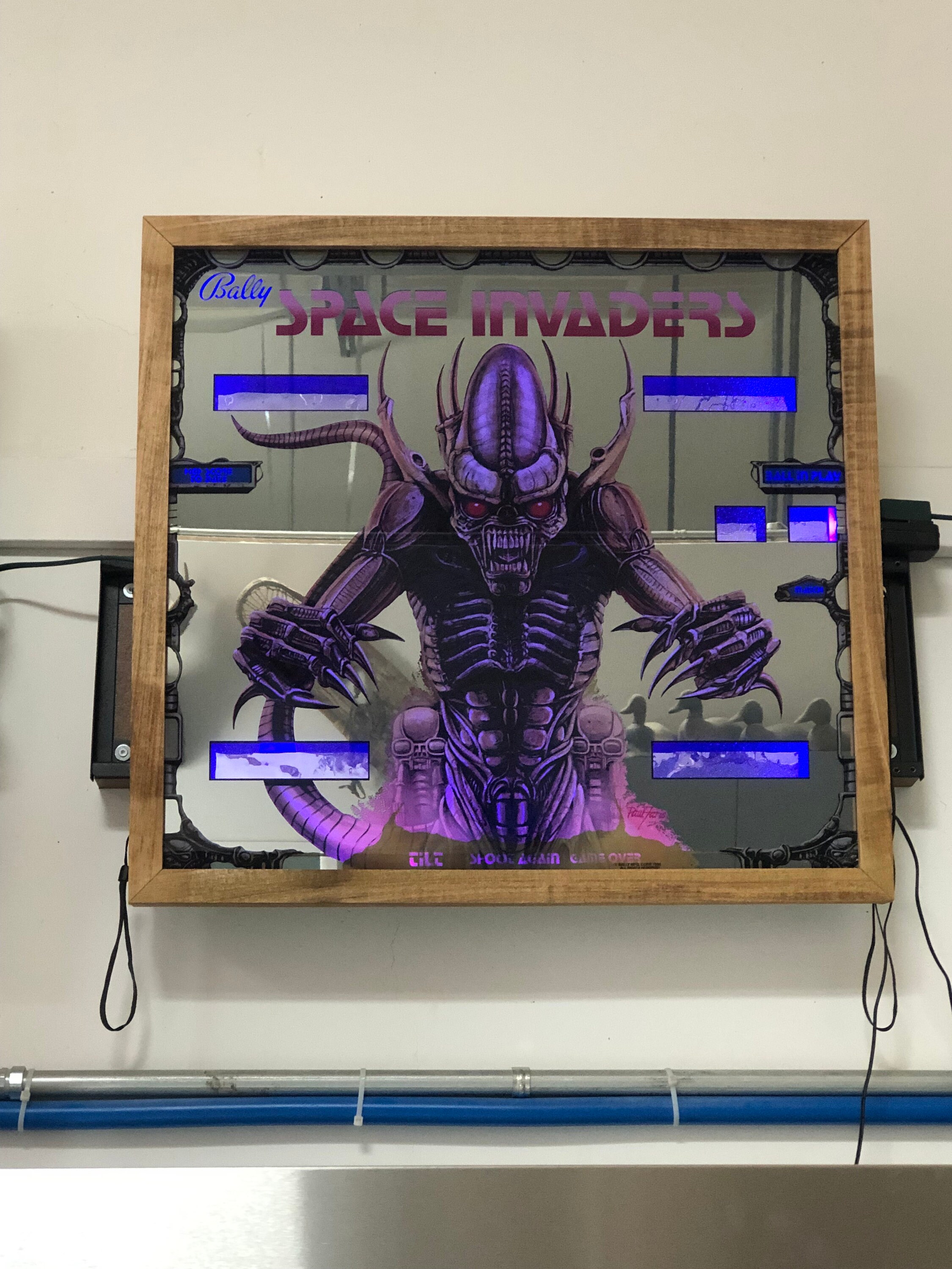 Pinball Backglass Space Invaders Wall Art, Decor, Man Cave. Interactive ...