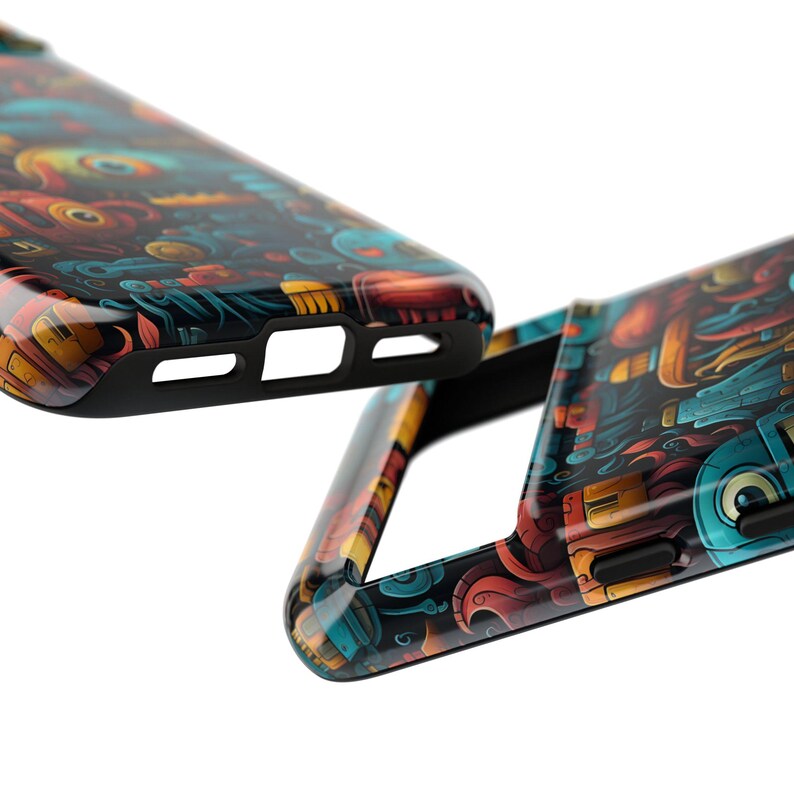 Whimsical Robots Tough Phone Case: Fantastical Mechanical Creatures ...