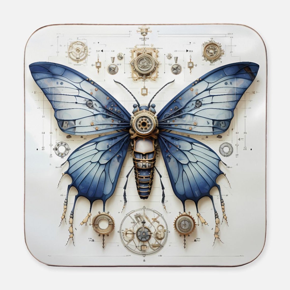 Steampunk Mechanical Insect Coasters Set of 4 - Animatronic Bee, Cicada ...