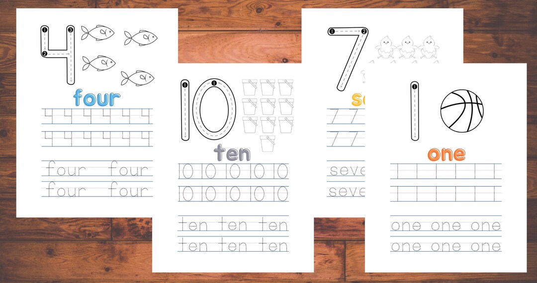 Traceable Numbers Worksheet - 0 to 10 Practice Sheets for Kids - Etsy